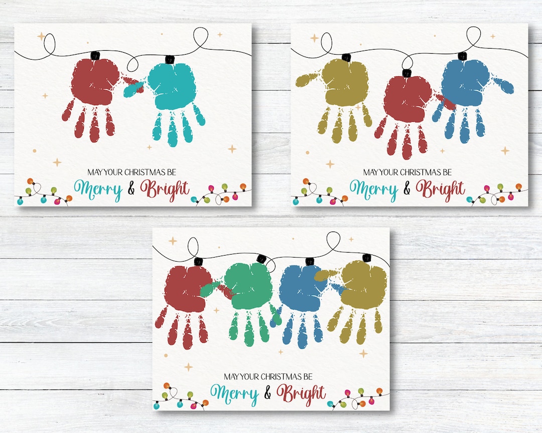 Christmas Handprint Art, DIY Kids Craft, Christmas Lights Handprint ...
