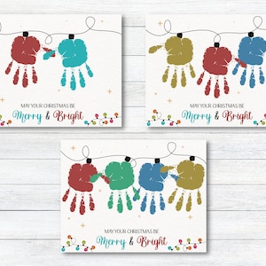 Christmas Handprint Art, DIY Kids Craft, Christmas Lights Handprint ...