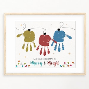 Christmas Handprint Art, DIY Kids Craft, Christmas Lights Handprint ...