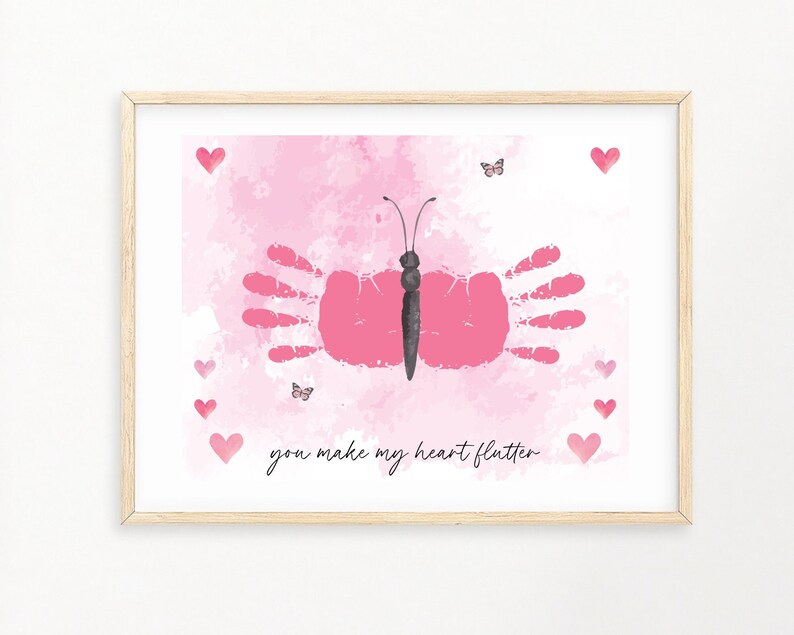 You Make My Heart Flutter Mother's Day Handprint Art DIY - Etsy