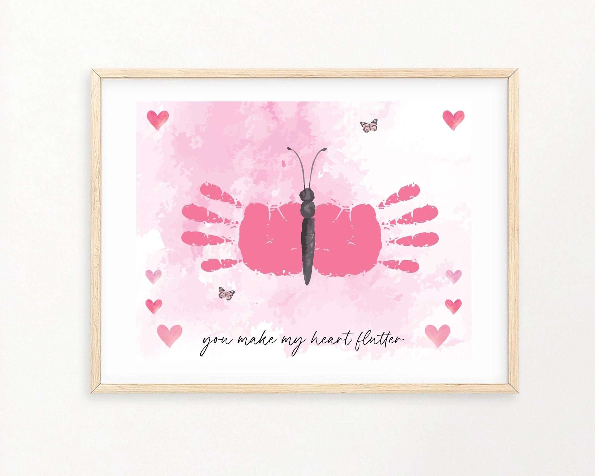 You Make My Heart Flutter Mother's Day Handprint Art DIY - Etsy