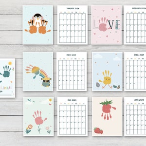 2024 12 Month Handprint Calendar, Preschool Toddler Keeepsake Craft ...