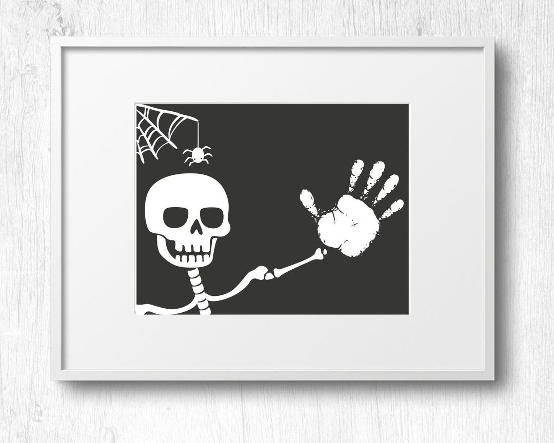 Skeleton Handprint Halloween Activity, Halloween Decor, Toddler Baby ...