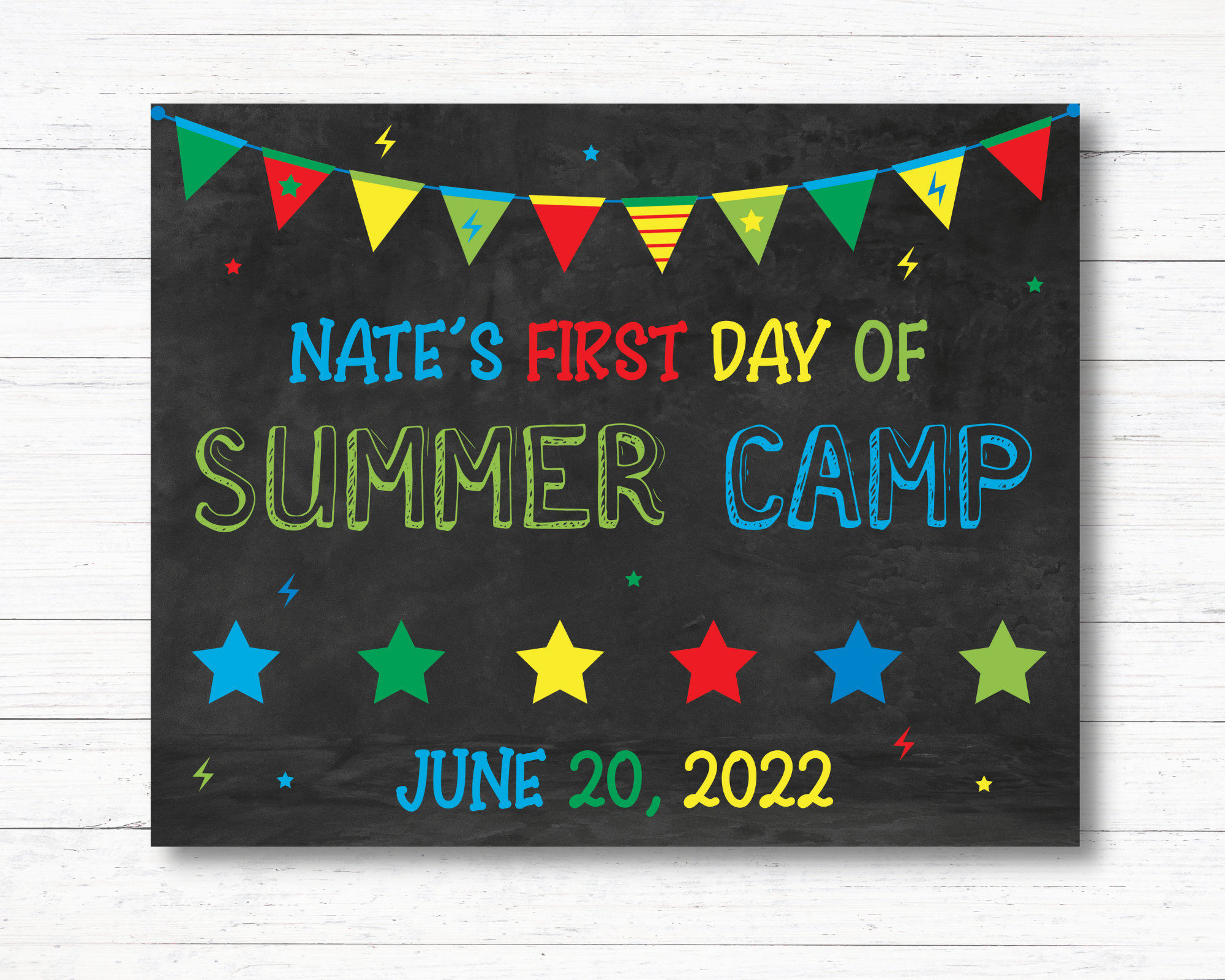 Summer Camp Printable Bundle, First Day Summer, Last Day of Summer ...