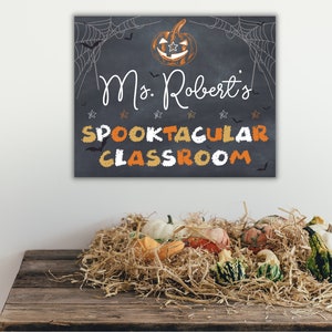 Halloween Classroom Wall Decor, Customized Teacher Gift, Halloween ...