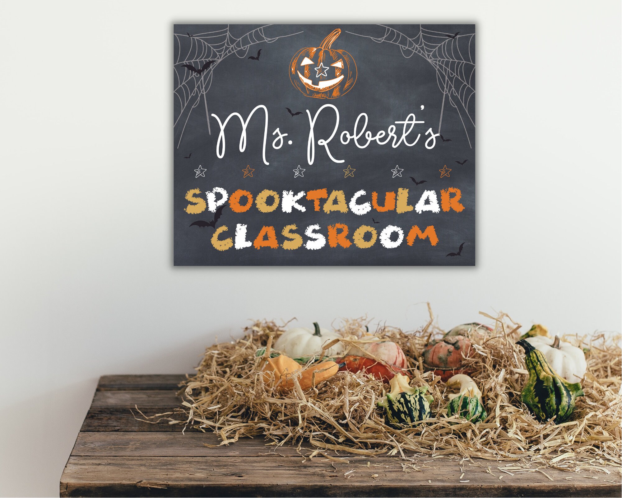 Halloween Classroom Wall Decor Customized Teacher Gift - Etsy