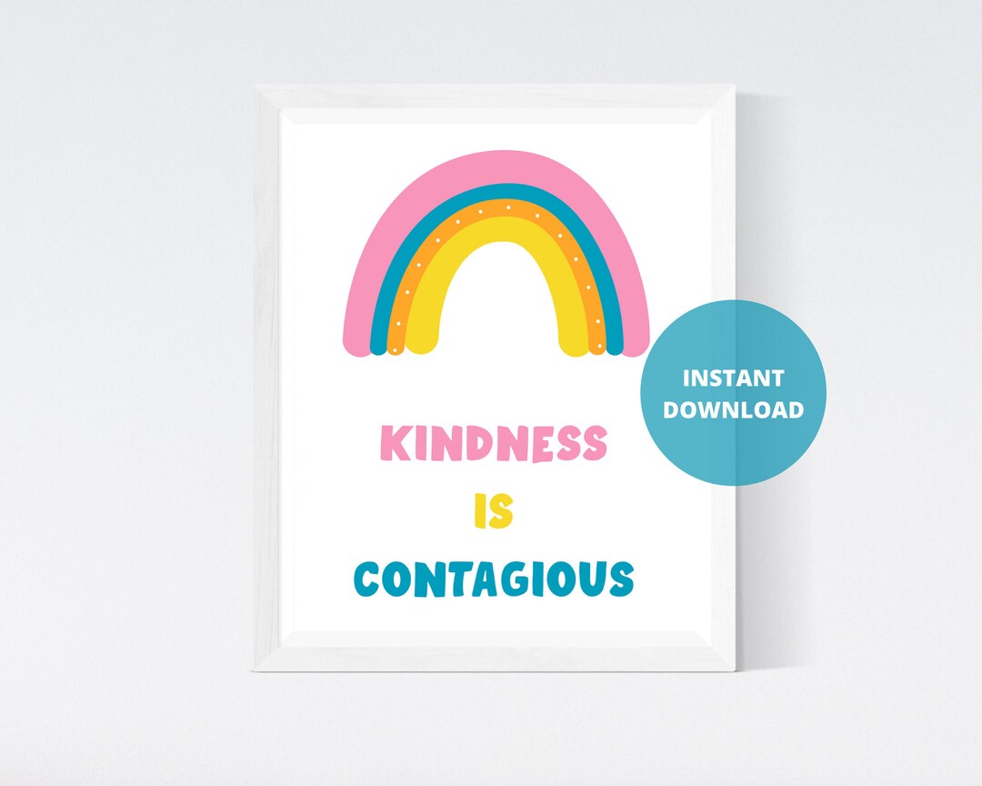 Kindness is Contagious | Classroom Posters | Positive Affirmation ...