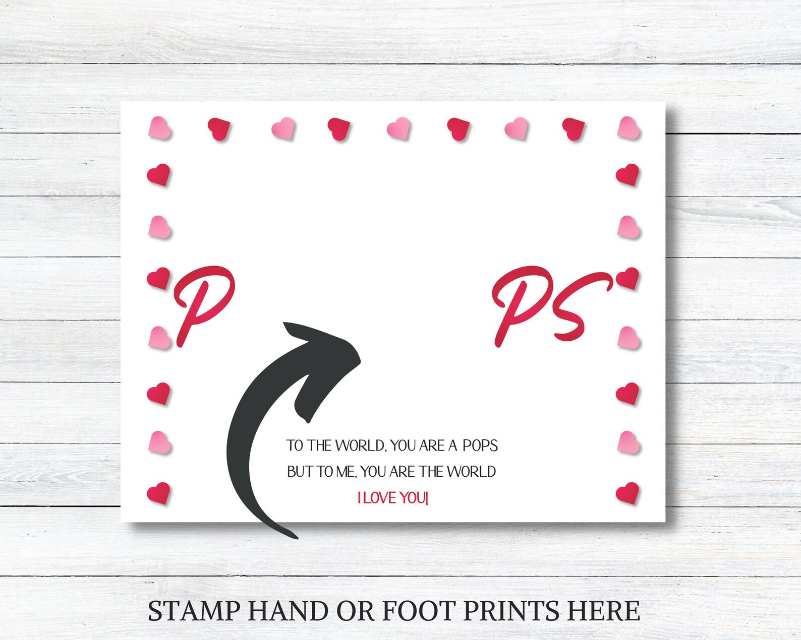 Pops Handprint Art, Baby Toddler Kids Crafts, Keepsake Memory ...