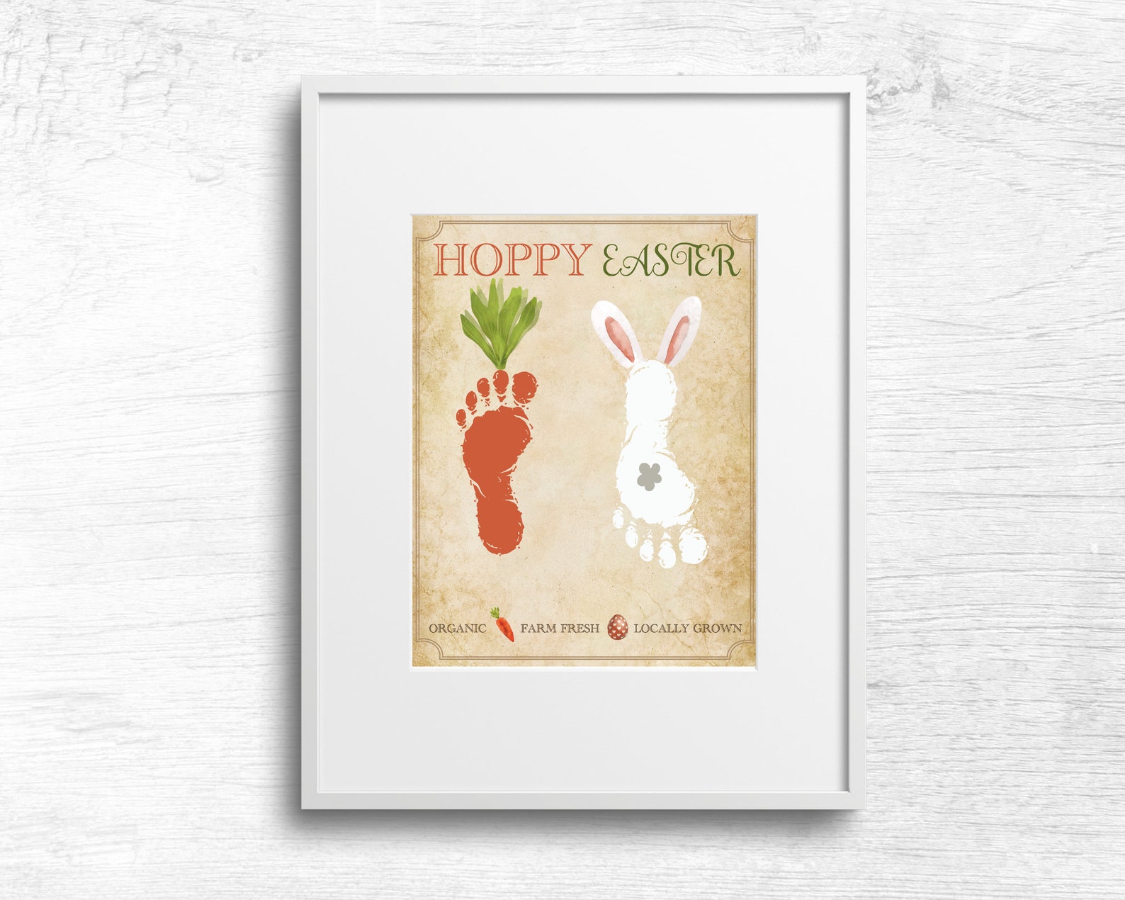 Hoppy Easter Footprints Printable Craft, Baby Toddler Kids Art Crafts ...