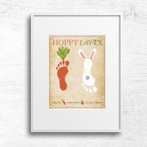 Hoppy Easter Footprints Printable Craft, Baby Toddler Kids Art Crafts ...