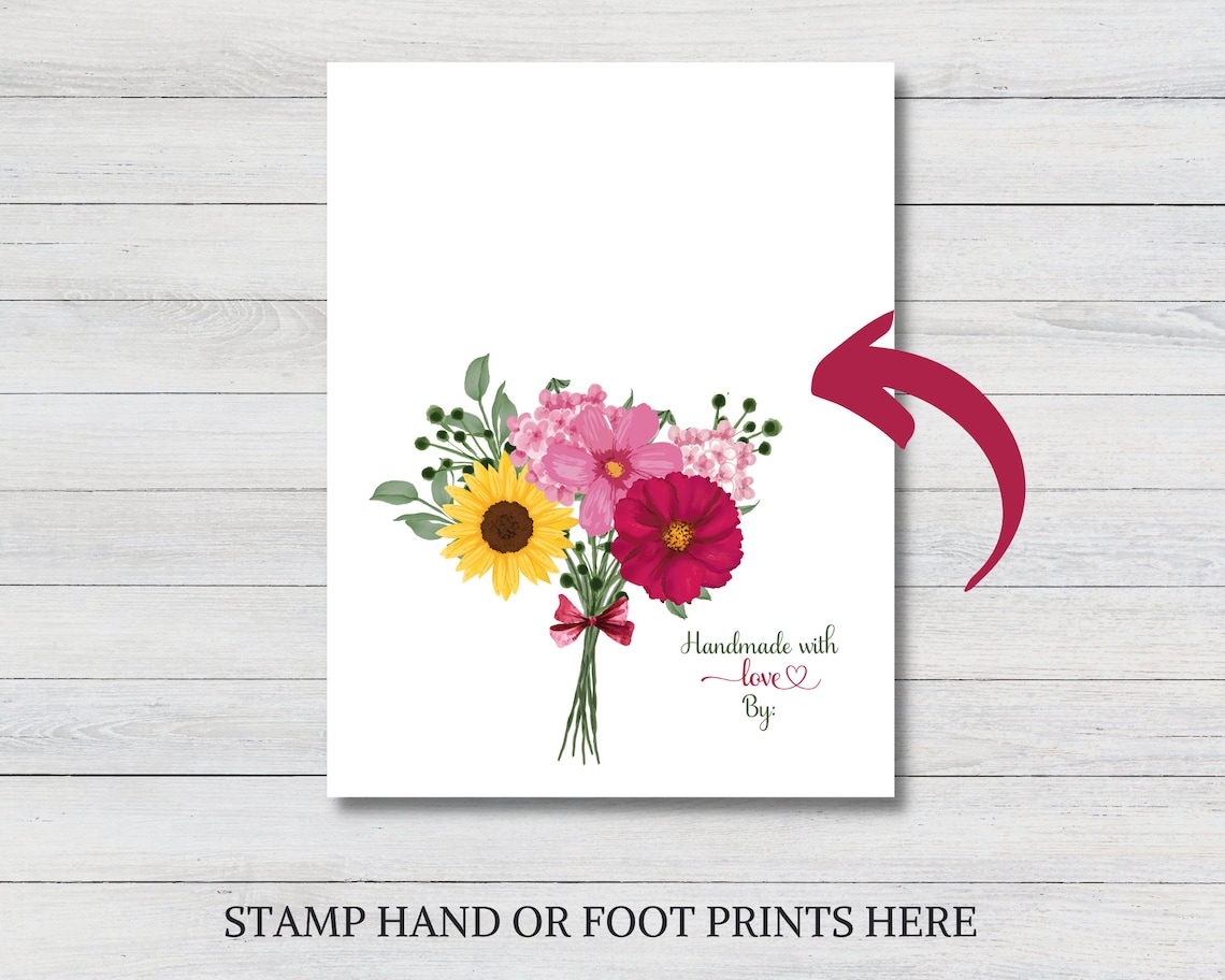 Mother's Day Flower Handprint Craft Baby Toddler Kids Art - Etsy