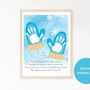 Winter Mittens Handprint Art DIY Kids Crafts Mittens - Etsy