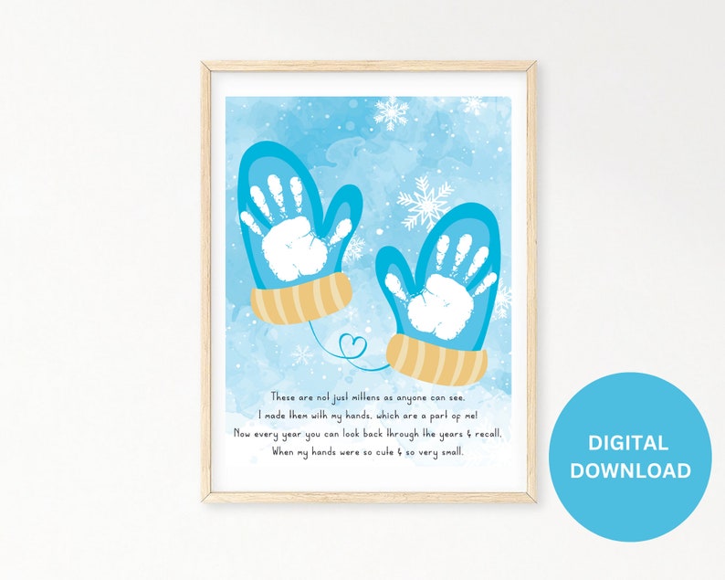Winter Mittens Handprint Art DIY Kids Crafts Mittens - Etsy