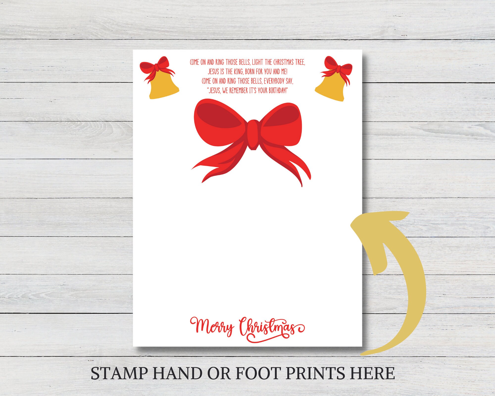 Christmas Bells Handprint Footprints, Baby Toddler Kids Art Crafts ...