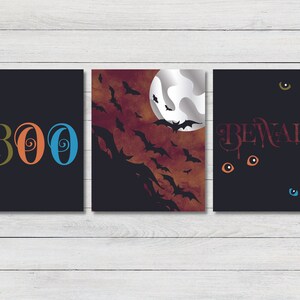 Set of 25 Halloween Printable Gallery Wall Art Bundle, Halloween Art ...