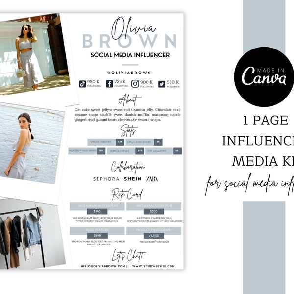 Rate Card Template - Etsy Canada