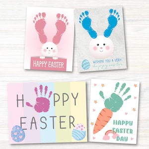 Set of 4 Easter Bundle Handprints Footprints, Baby Toddler Kids Art ...