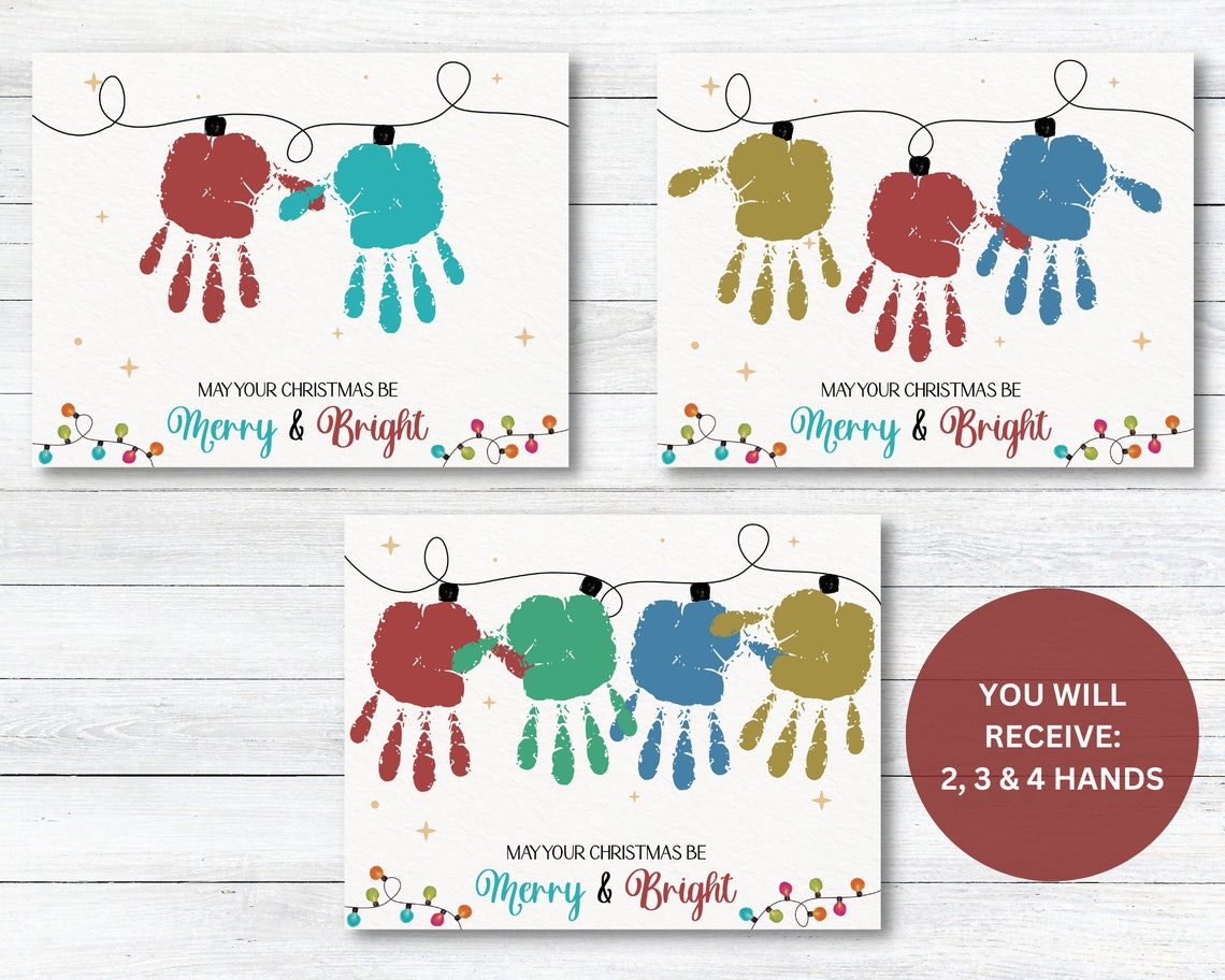 Christmas Handprint Art Bundle DIY Kids Craft Christmas - Etsy