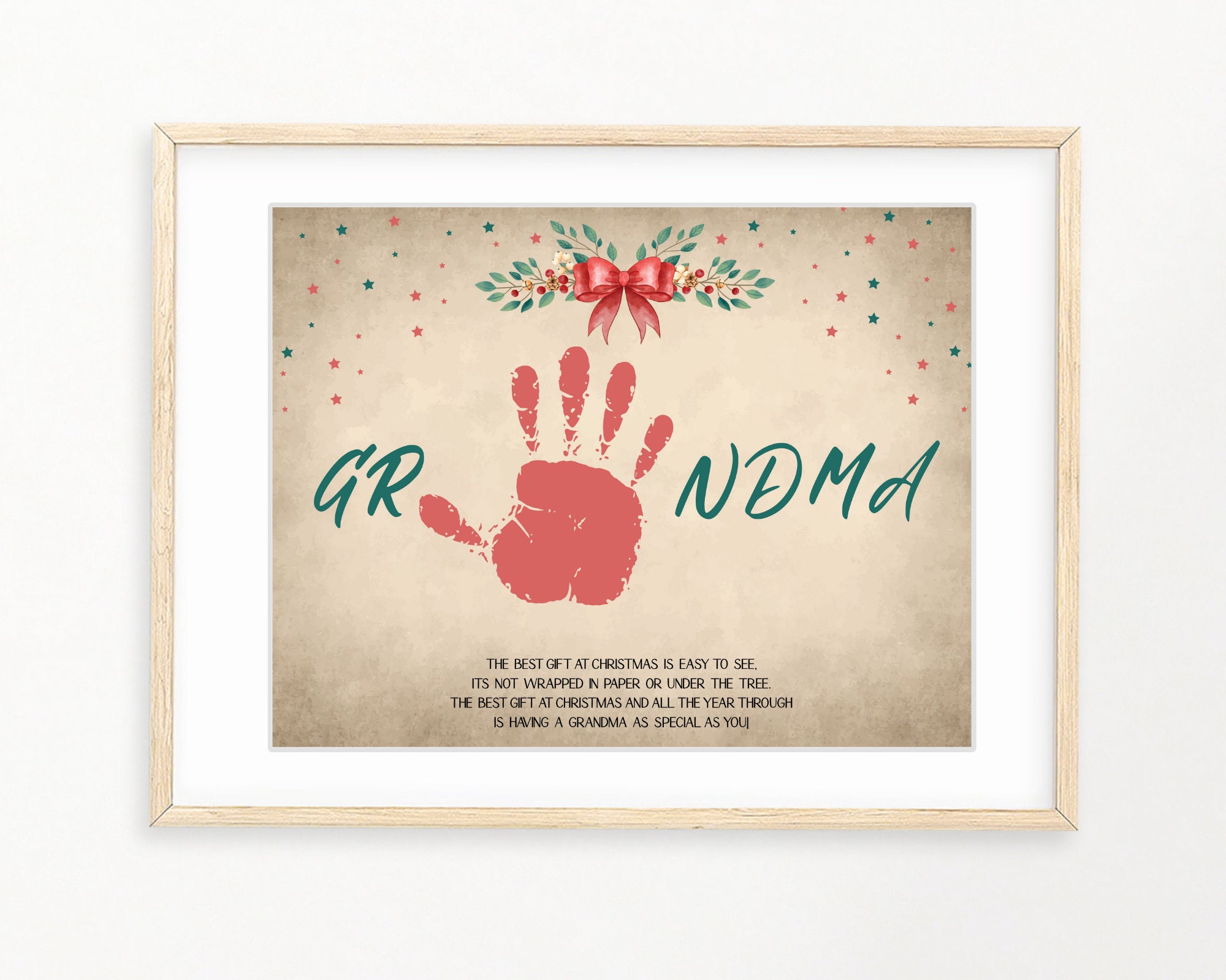 Grandma Christmas Handprint Art DIY Kids Craft Christmas - Etsy