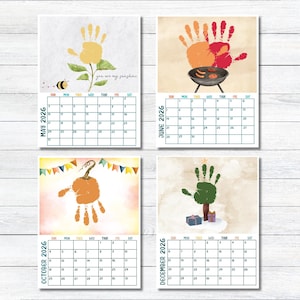 2026 12 Month Handprint Calendar, DIY Kid Toddler Baby Craft, Calendar ...