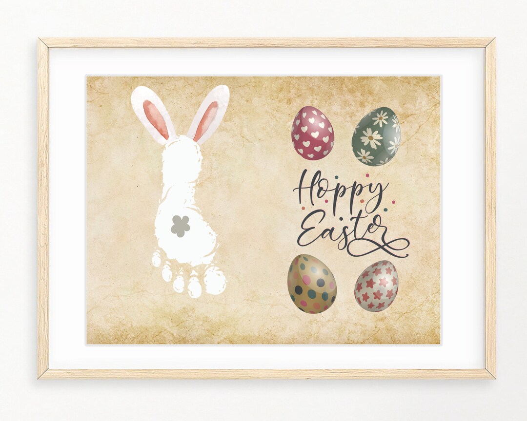 Hoppy Easter Handprints Footprints Printable Craft, Baby Toddler Kids ...