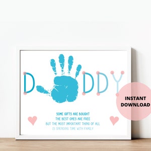 Daddy Dad Handprint Footprints, Baby Toddler Kids Art Crafts, First ...
