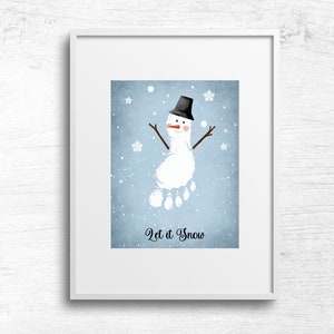 Let It Snow Christmas Footprint Art, DIY Kids Craft, Christmas ...
