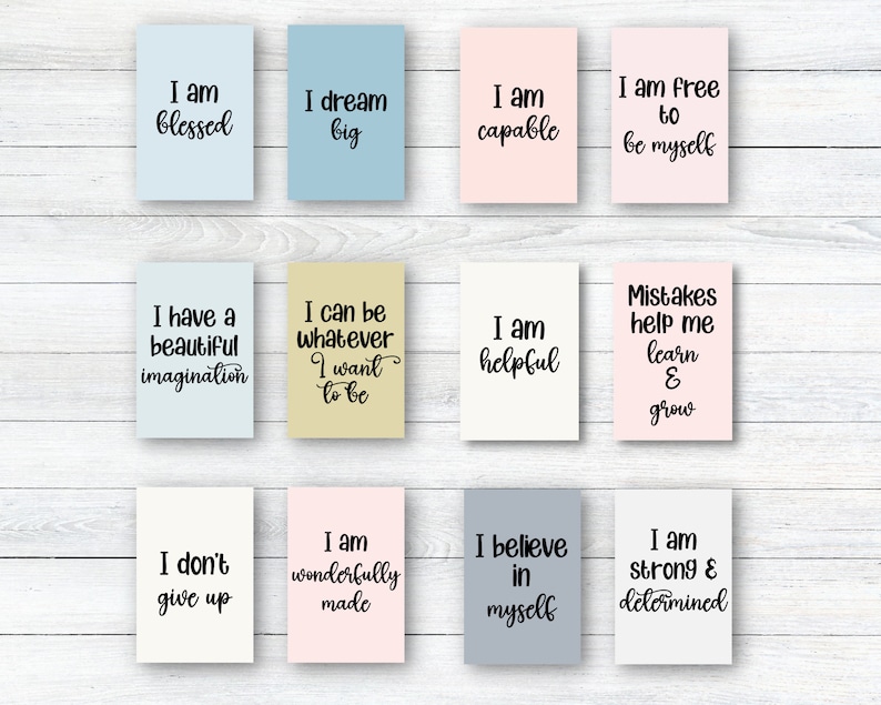 60 Positive Affirmation Cards Inspirational Bundle Vision - Etsy