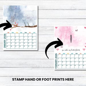 2026 12 Month Handprint Calendar, DIY Kid Toddler Baby Craft, Calendar ...