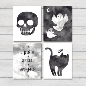 Set of 25 Halloween Printable Gallery Wall Art Bundle, Halloween Art ...