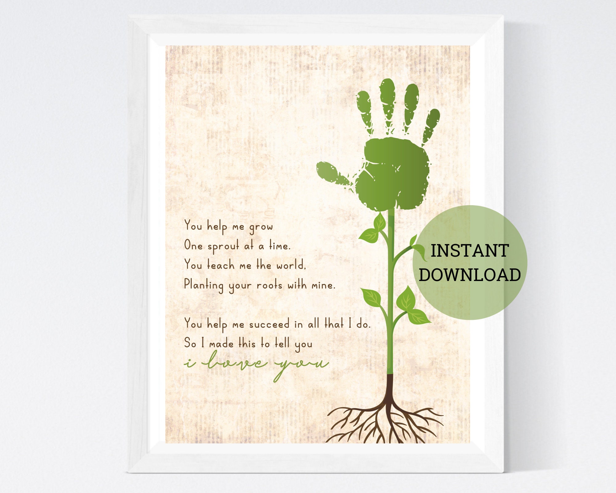 I Love You Handprint Footprints Craft Activity, Valentine's Day Card ...