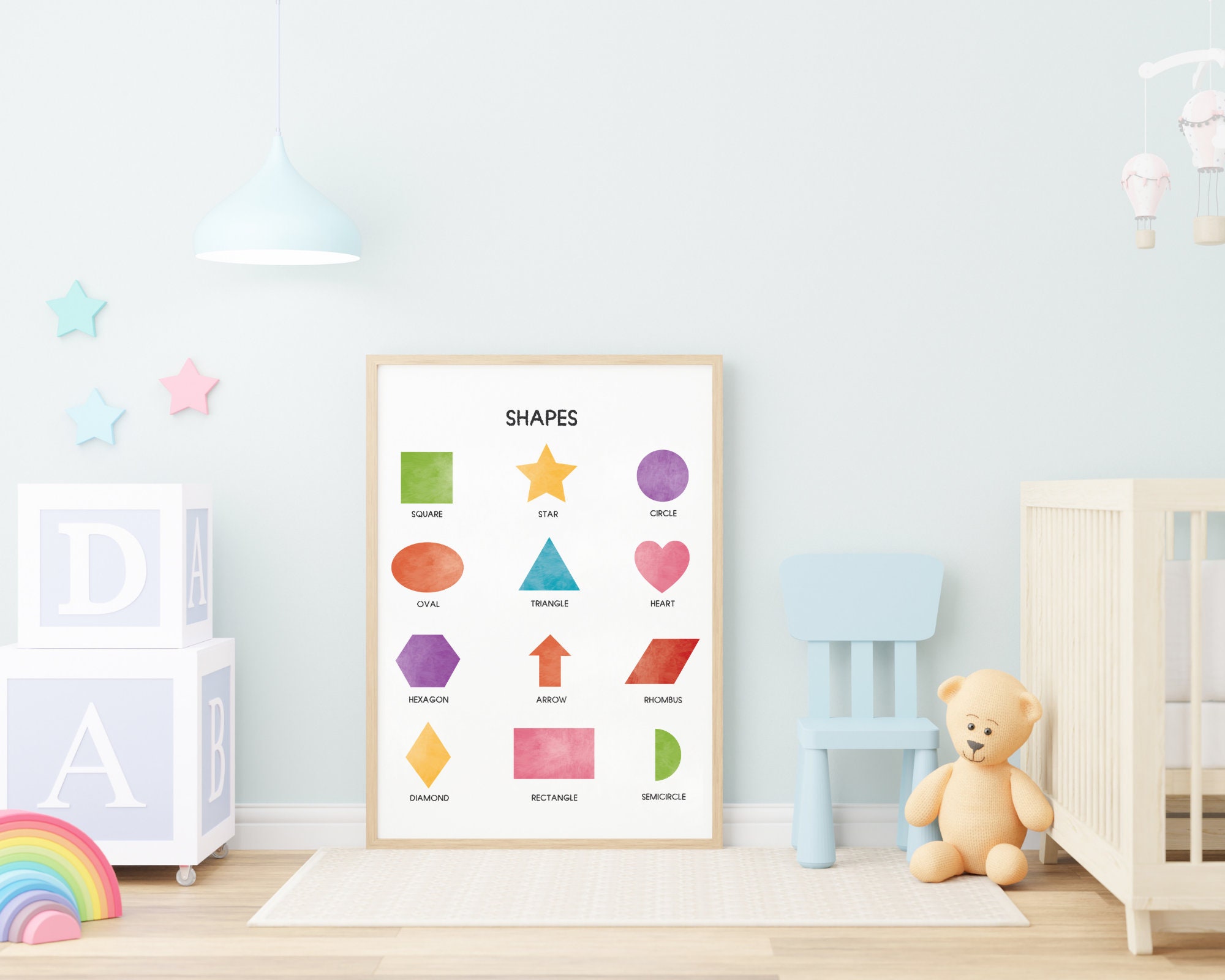 Set of 8 Preschool Learning Posters Educational Prints | Etsy