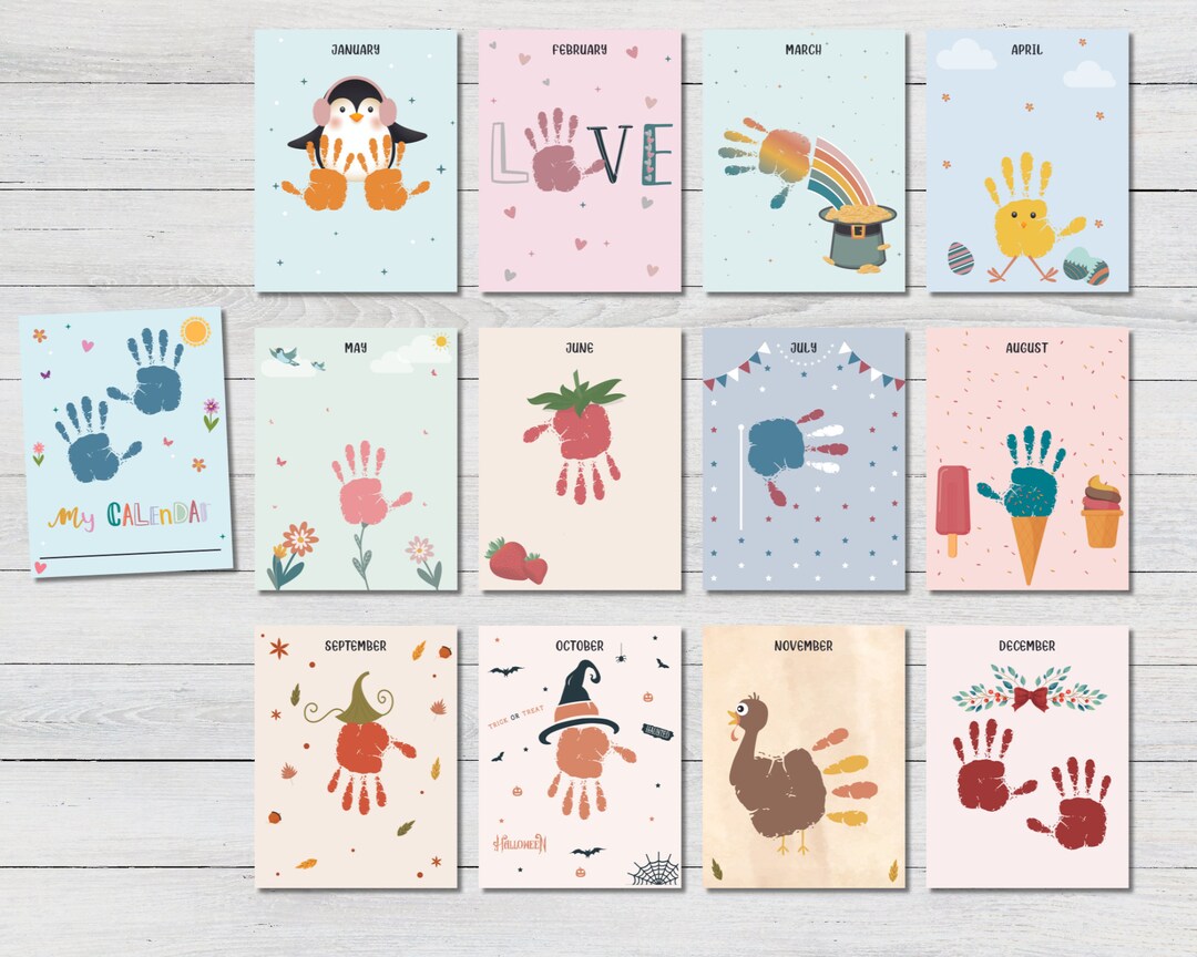 Memory Book Handprint Art Bundle Prints, DIY Kids Crafts, Handprint ...