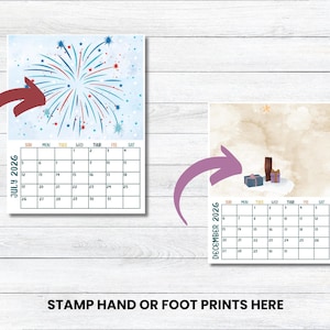 2026 12 Month Handprint Calendar, DIY Kid Toddler Baby Craft, Calendar ...