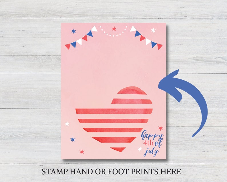 Fourth of July Kids Handprint, Baby Toddler Kids Art Crafts, DIY Summer ...