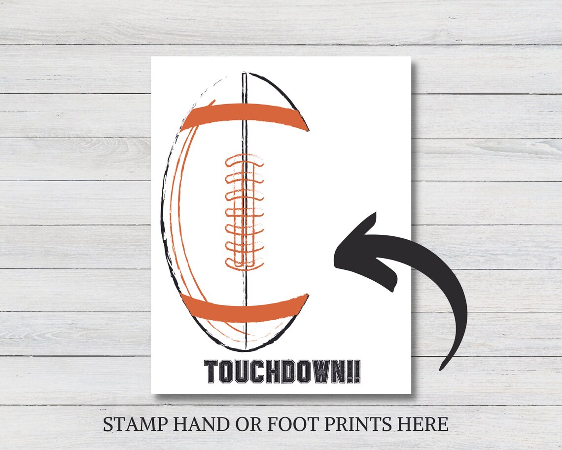 Touchdown Football Handprint Craft, Football Handprint Footprint, Kids ...
