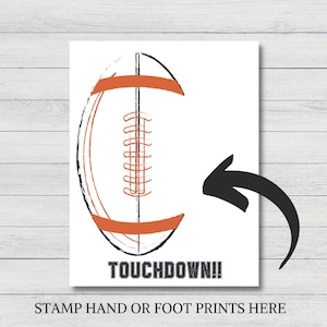 Touchdown Football Handprint Craft, Football Handprint Footprint, Kids ...
