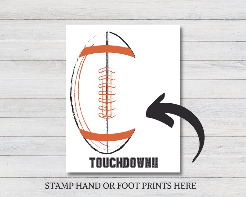 Touchdown Football Handprint Craft, Football Handprint Footprint, Kids ...