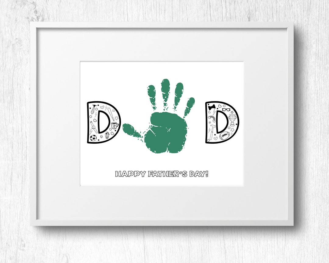 Dad Father's Day Gift Handprints Craft Activity, Footprint Handprint ...