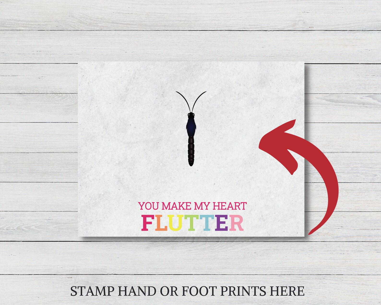 You Make My Heart Flutter Valentine's Day Handprint Art, DIY Kids Craft ...