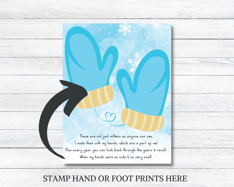 Winter Mittens Handprint Art DIY Kids Crafts Mittens - Etsy