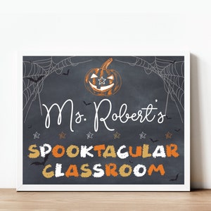 Halloween Classroom Wall Decor, Customized Teacher Gift, Halloween ...