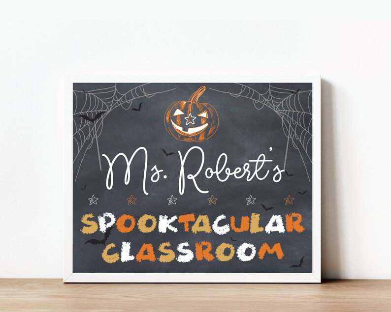 Halloween Classroom Wall Decor Customized Teacher Gift - Etsy