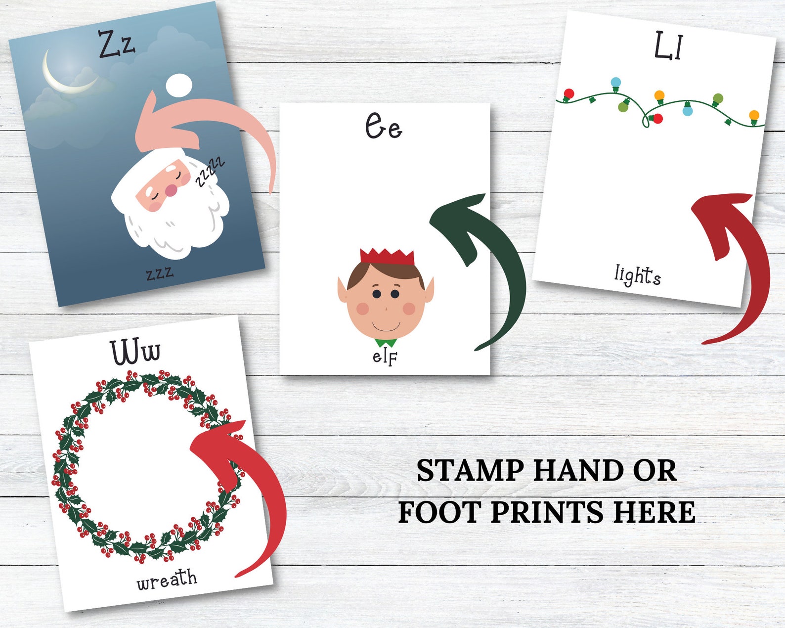 Christmas Handprints, Kids Crafts, Footprints Printables, DIY Christmas ...