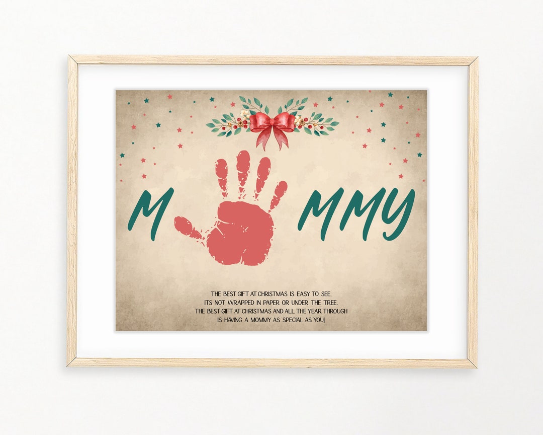 Mommy Christmas Handprint Art, DIY Kids Craft, Christmas Mommy ...