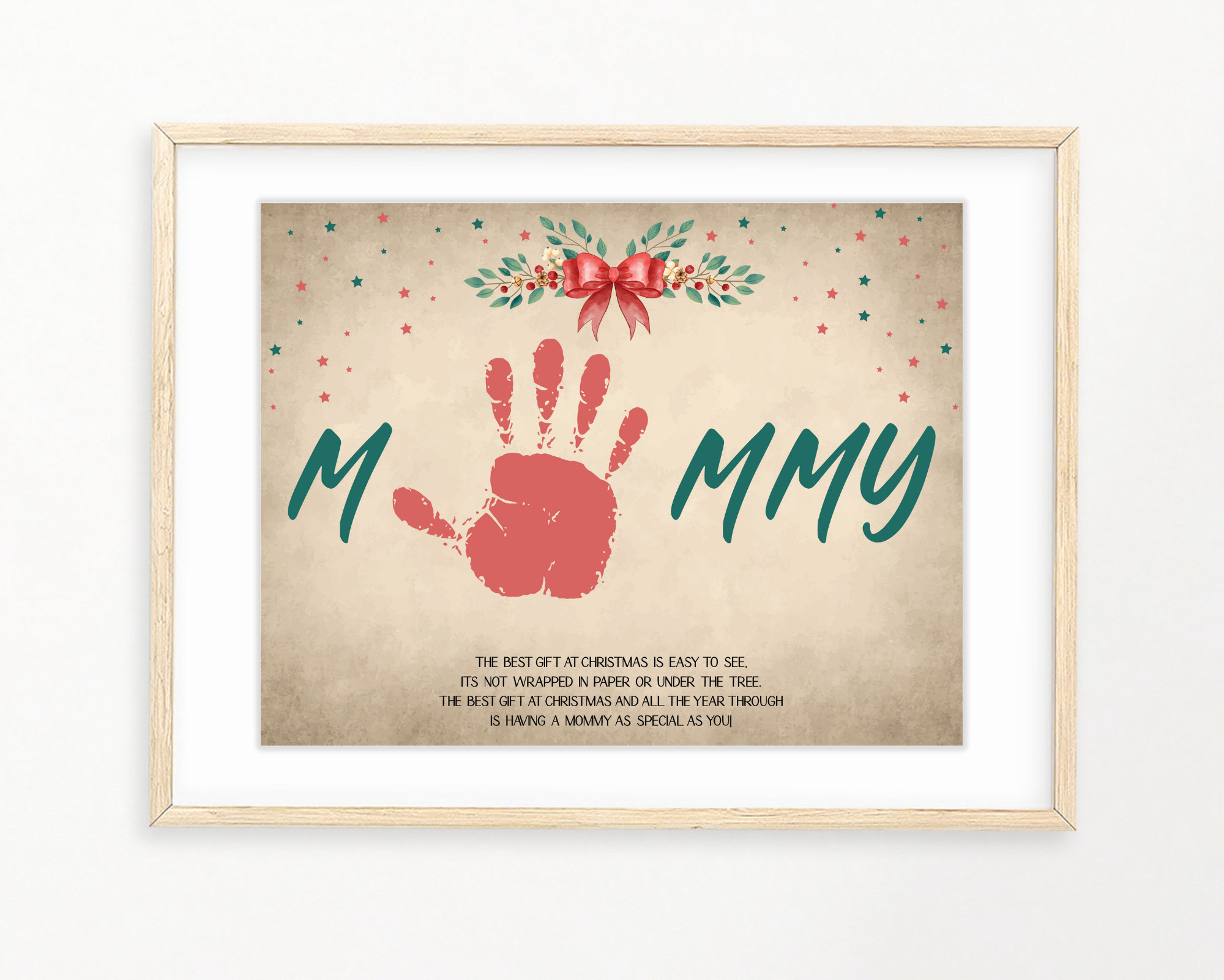 Mommy Christmas Handprint Art, DIY Kids Craft, Christmas Mommy ...