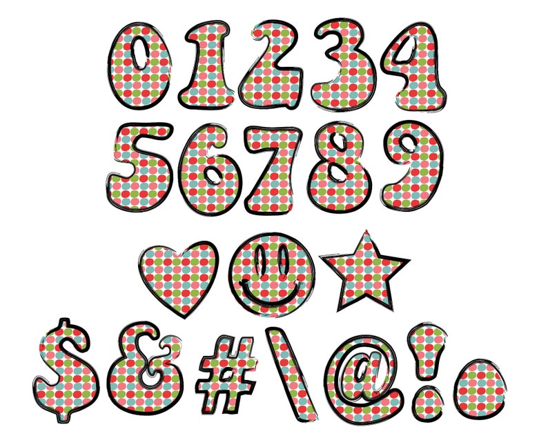 Christmas Dots PNG Letters Pack, Holidays Printable PNG, Christmas ...