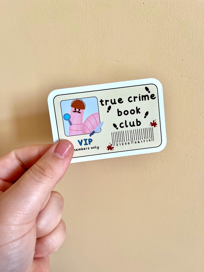 True Crime Book Club Sticker | Library Card, Bookworm Gift - Etsy