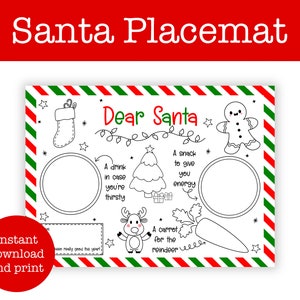 Christmas Activity Placemat Bundle: Kids Colouring Printable (digital ...
