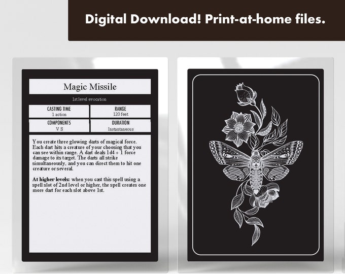 Tree Spell Card Printable and Fillable Template- Digital Download for ...